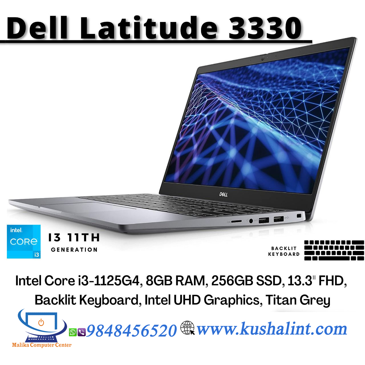 Dell Latitude 3330, Core i3-1125G4, Intel UHD Graphic, 8GB RAM, 256GB ...